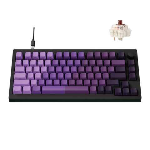 Lemokey X4 Red Backlit 75% layout Mechanical Keyboard with Shine throu ...