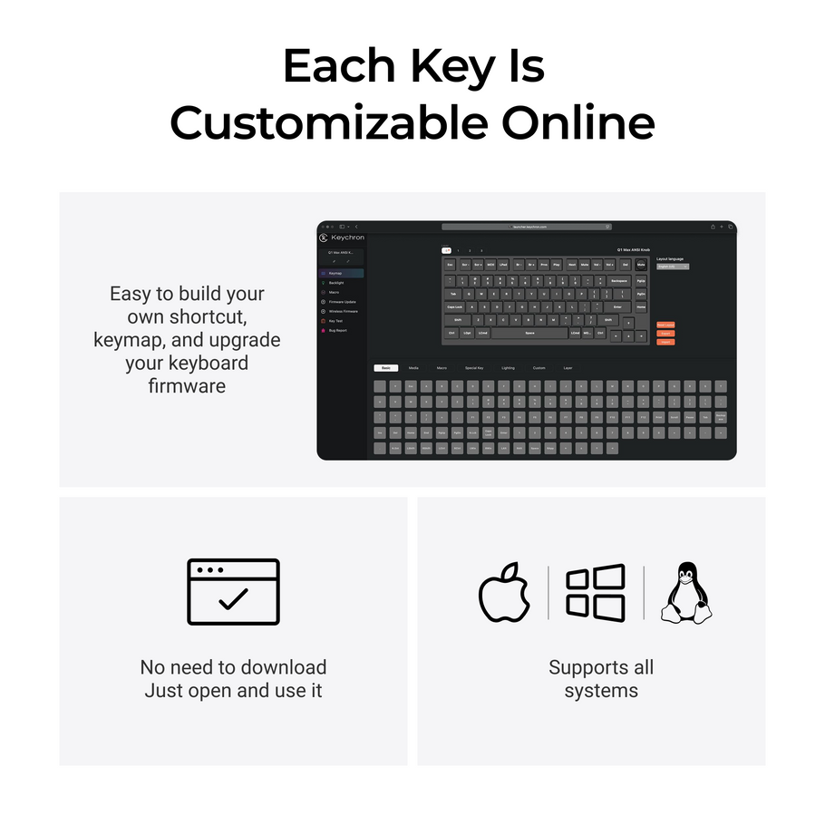 Keychron Q1 Max QMK/VIA Wireless Custom Mechanical Keyboard – Keychron ...
